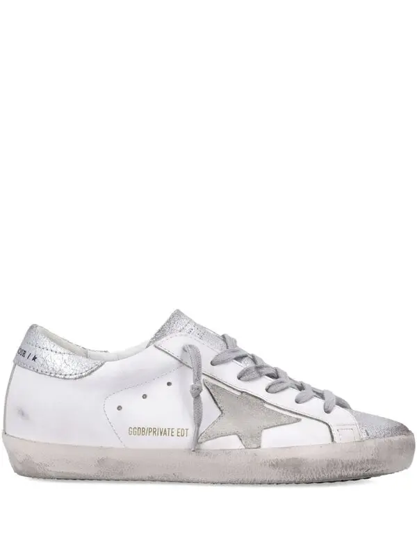 GOLDEN GOOSE Super-star Leather Sneakers - Silver