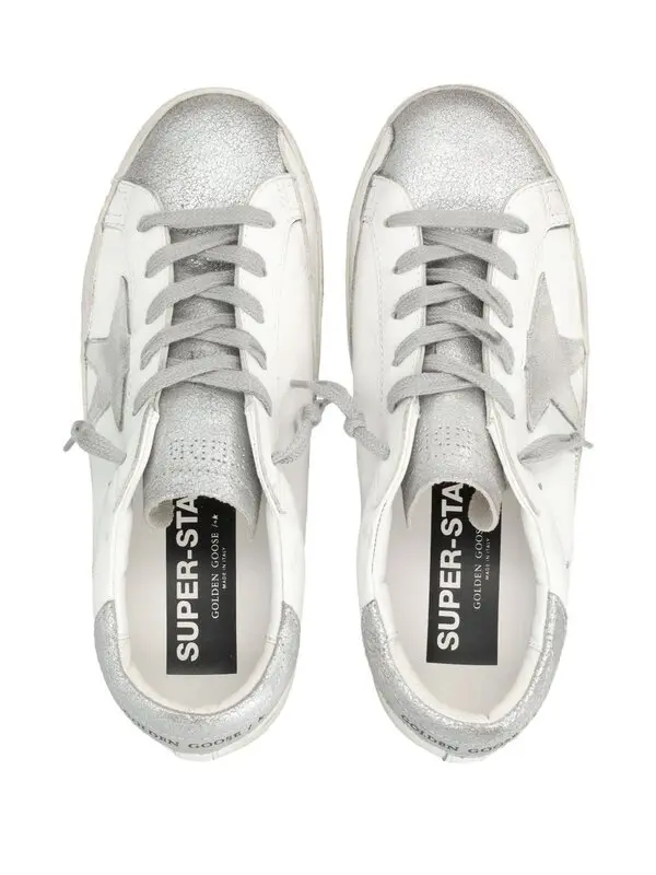 GOLDEN GOOSE Super-star Leather Sneakers - Silver