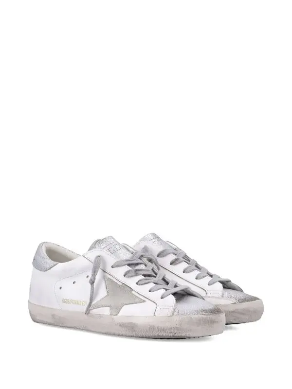 GOLDEN GOOSE Super-star Leather Sneakers - Silver