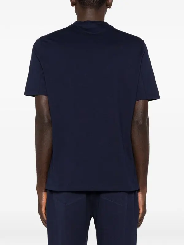 Brunello Cucinelli Logo Cotton T-shirt - Blue