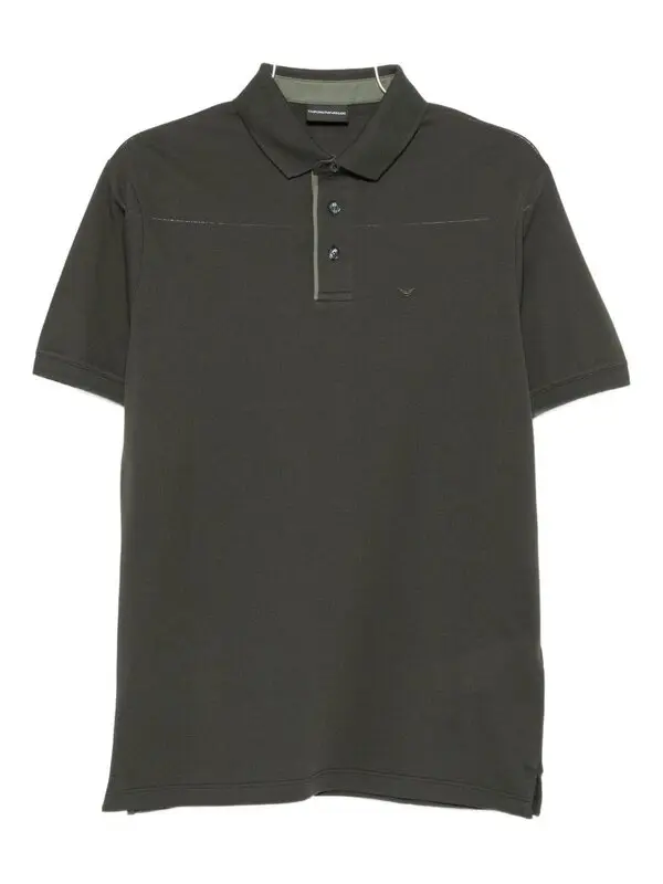 Emporio Armani Logo Cotton Polo Shirt - Green