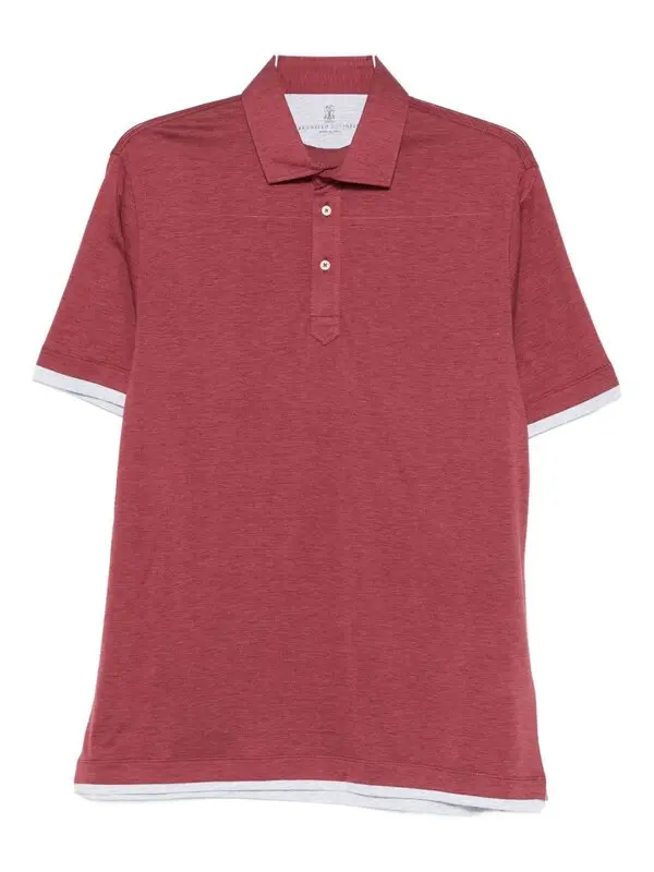 Brunello Cucinelli Silk And Cotton Polo Shirt - Red