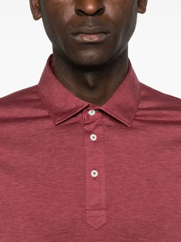 Brunello Cucinelli Silk And Cotton Polo Shirt - Red
