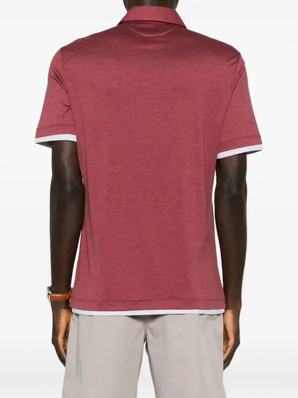 Brunello Cucinelli Silk And Cotton Polo Shirt - Red