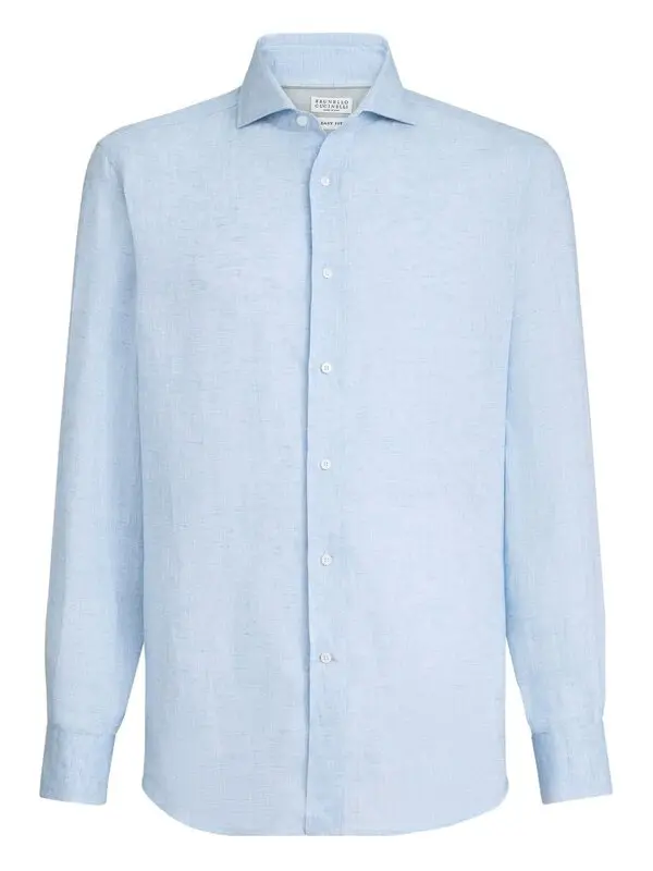 Brunello Cucinelli Linen Shirt - Sky Blue