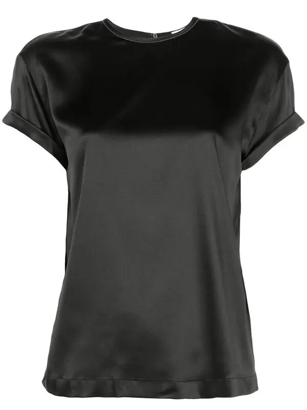 Brunello Cucinelli Silk Top - Black