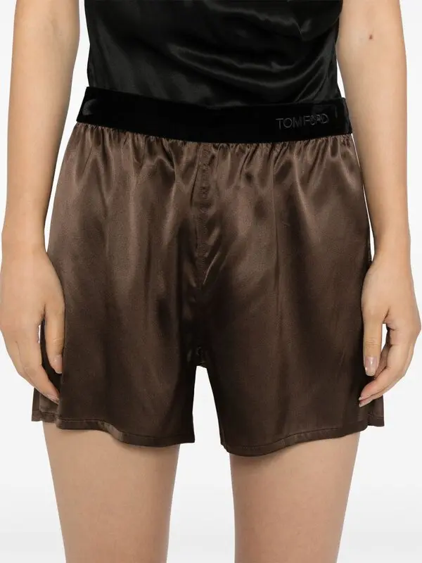 TOM FORD Silk Pajama Shorts - Brown