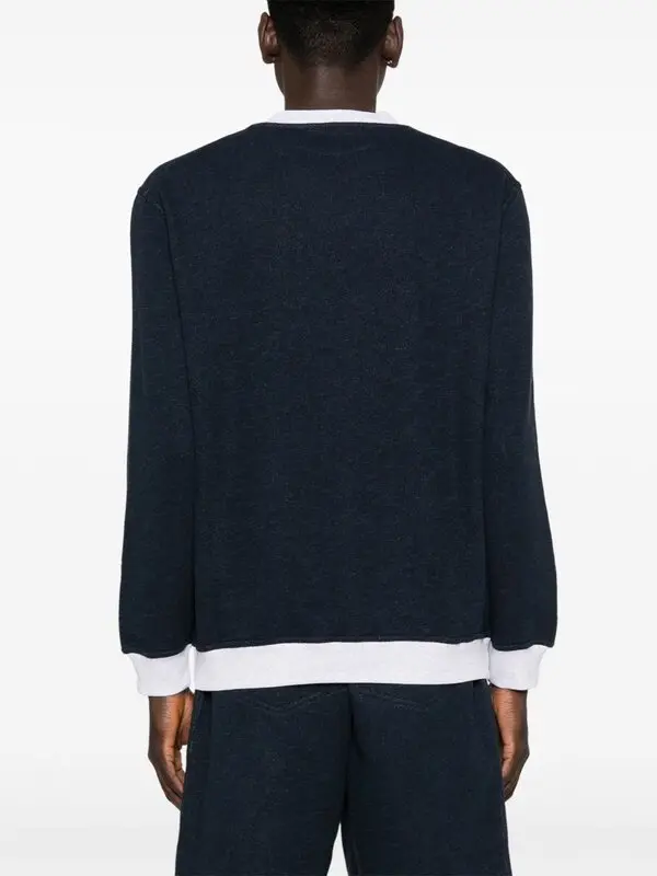 Brunello Cucinelli Cotton Logo Sweatshirt - Blue