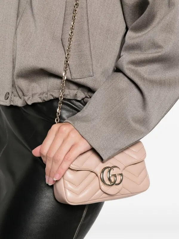 Gucci Gg Marmont Leather Mini Bag - Pink