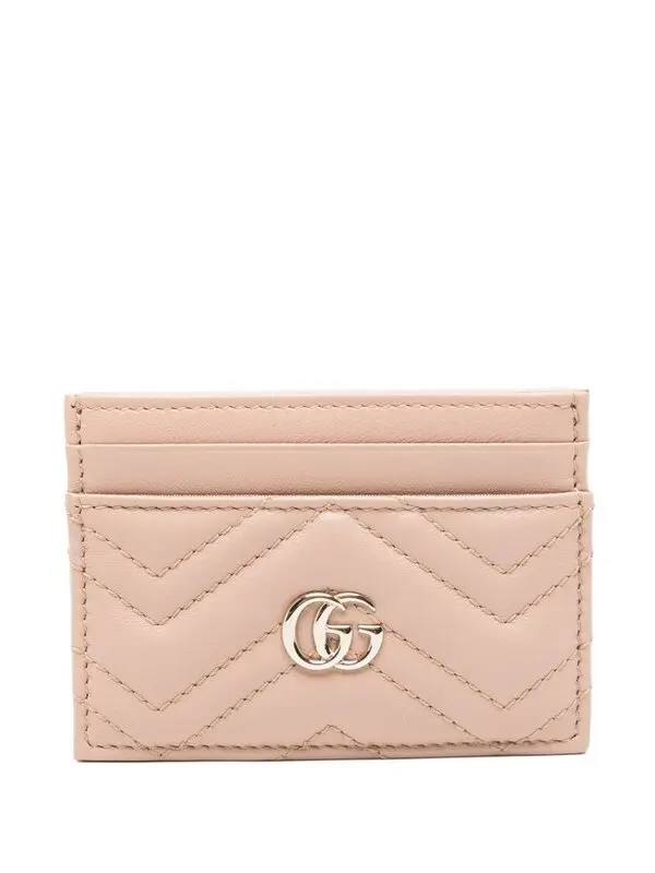 Gucci Gg Marmont Leather Card Case - Pink