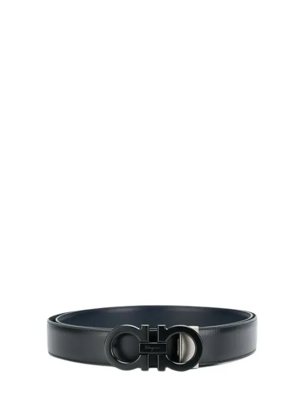 FERRAGAMO Reversible Gancini Belt - Black
