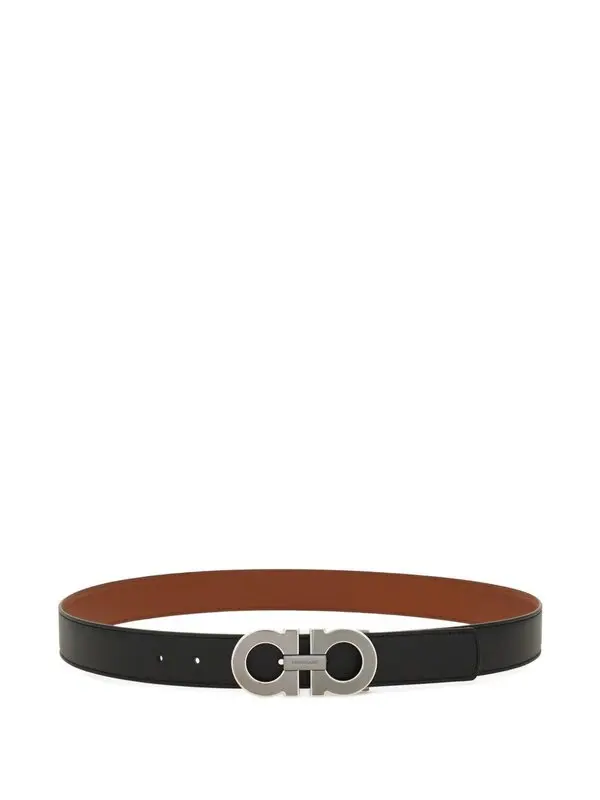 FERRAGAMO Reversible Gancini Belt - Black