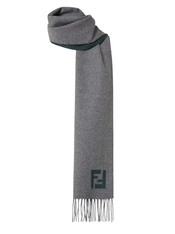 Fendi Scarf With Fringes - Grey