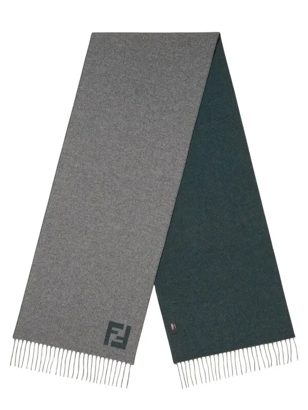Fendi Scarf With Fringes - Grey
