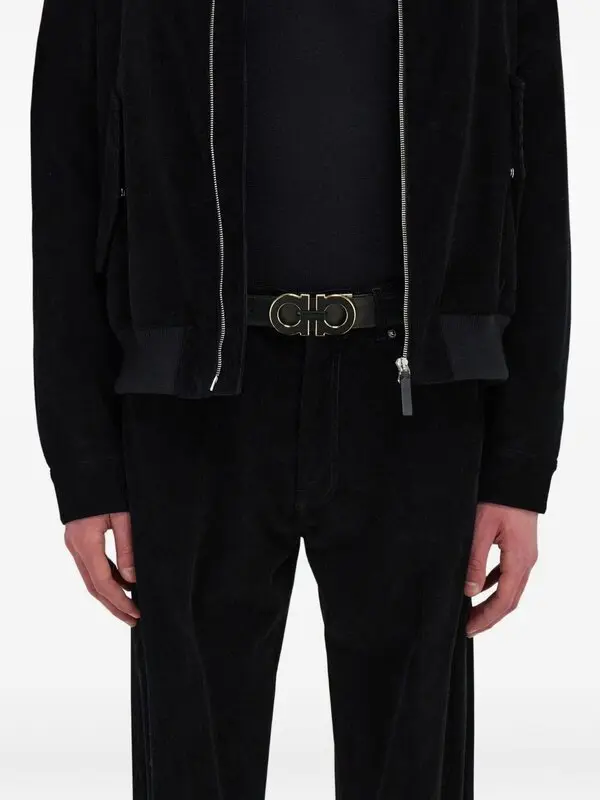FERRAGAMO Reversible Gancini Belt - Black