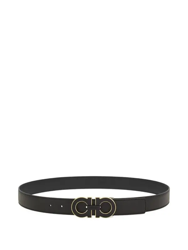 FERRAGAMO Reversible Gancini Belt - Black