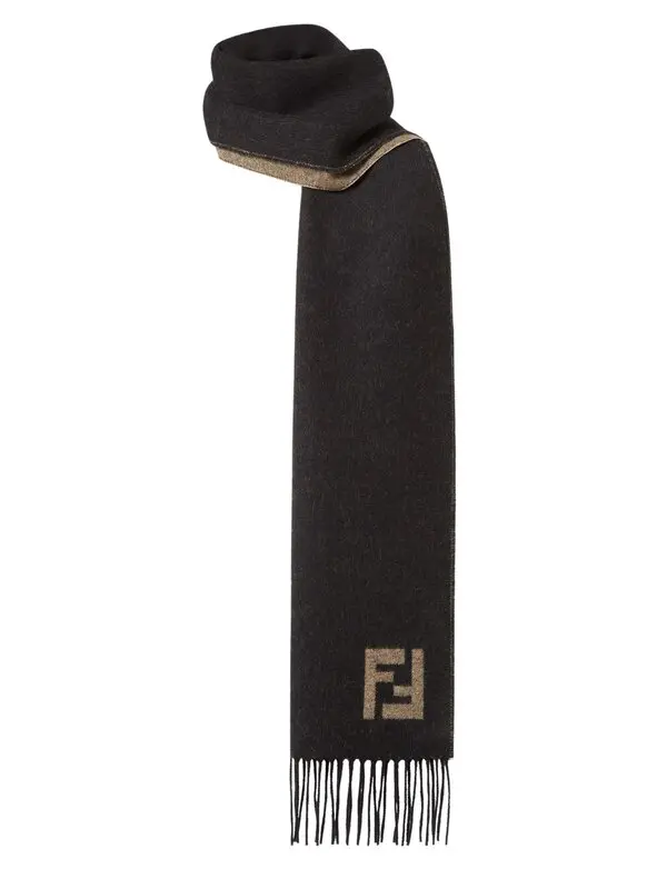 Fendi Wool And Cashmere Scarf - Black