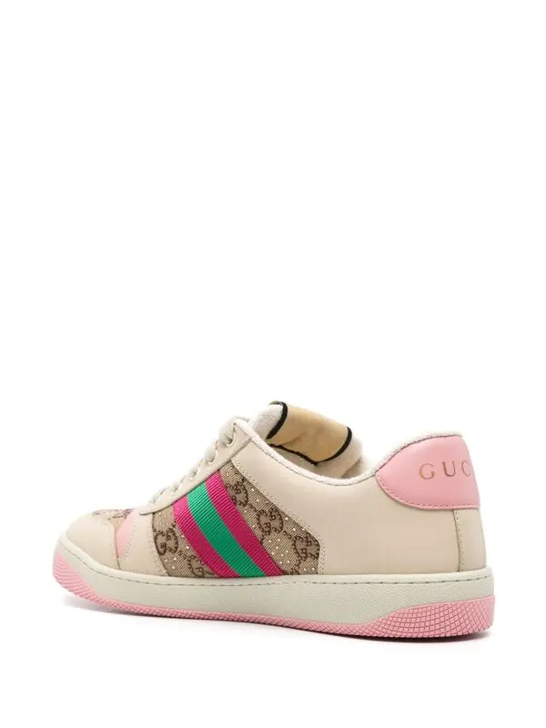 Gucci Screener Leather Sneakers - Pink