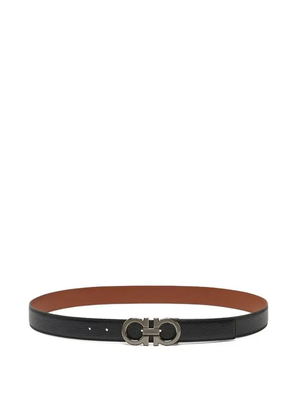 FERRAGAMO Reversible Gancini Belt - Black