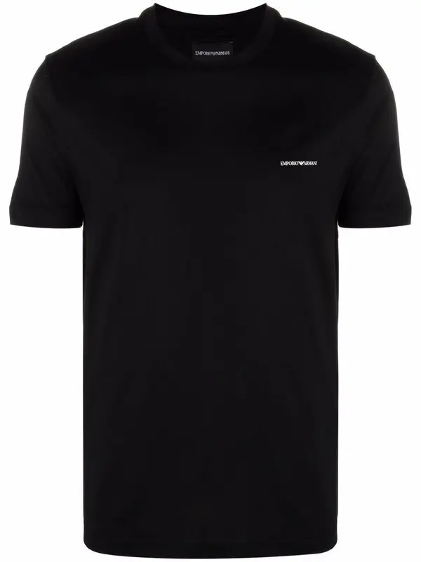 Emporio Armani Logo Cotton Blend T-shirt - Black