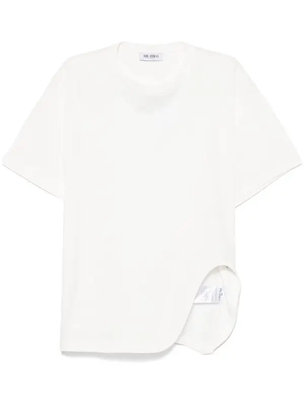 Attico Asymmetric Cotton T-shirt - White