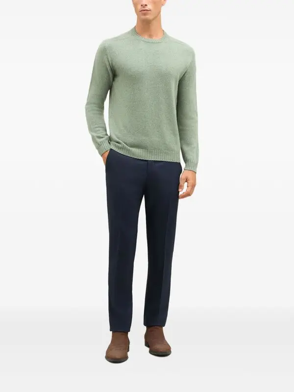 Boglioli Round Neck Wool Sweater - Blue