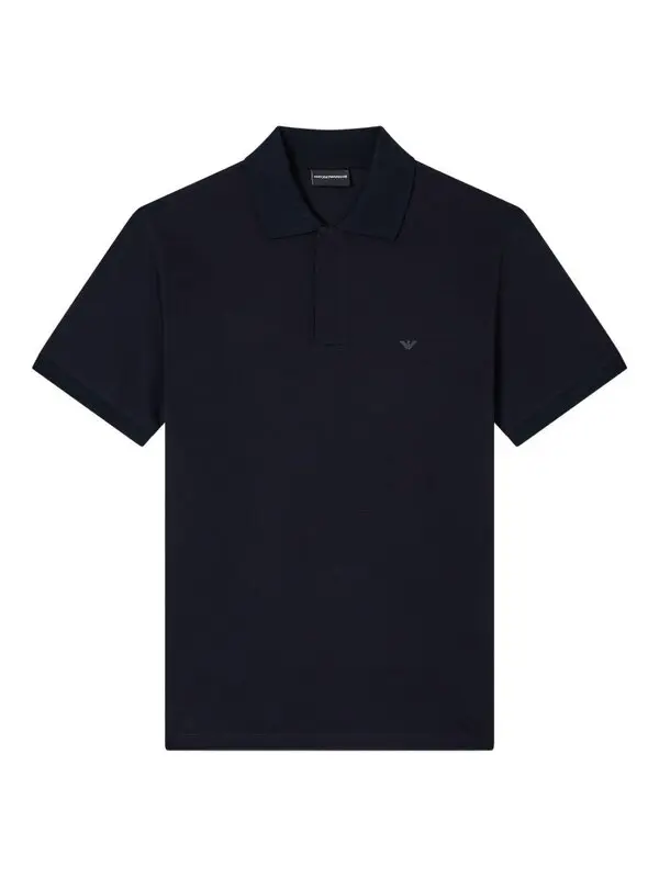 Emporio Armani Logo Cotton Polo Shirt - Blue