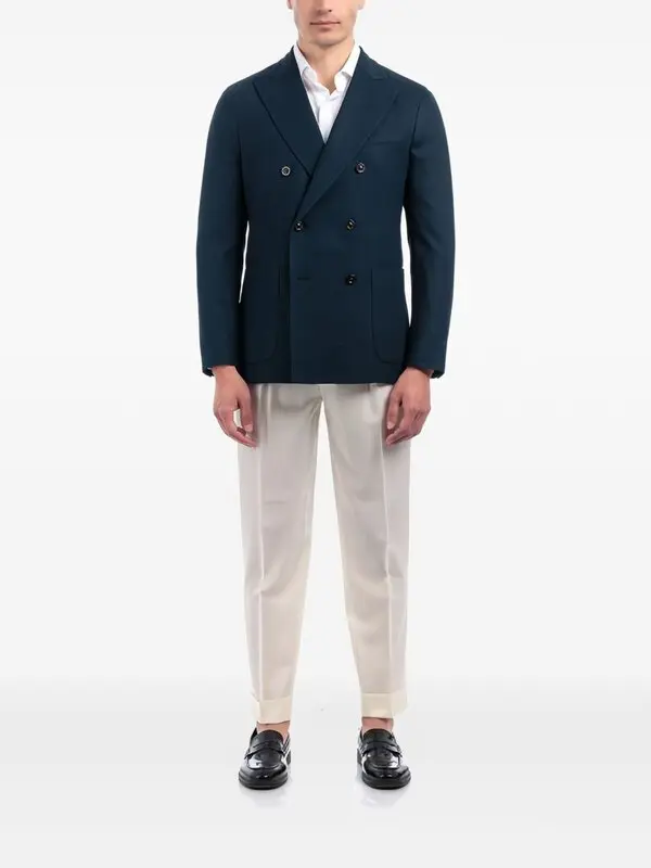 Boglioli Double-breasted Wool Jacket - Blue