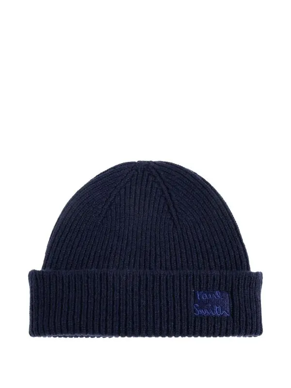 Paul Smith Cashmere Beanie - Blue