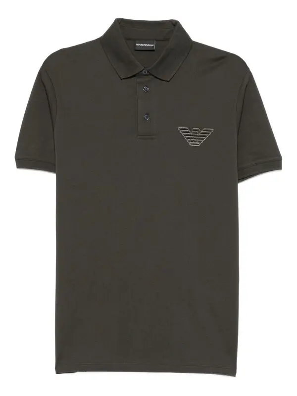 Emporio Armani Logo Cotton Polo Shirt - Green