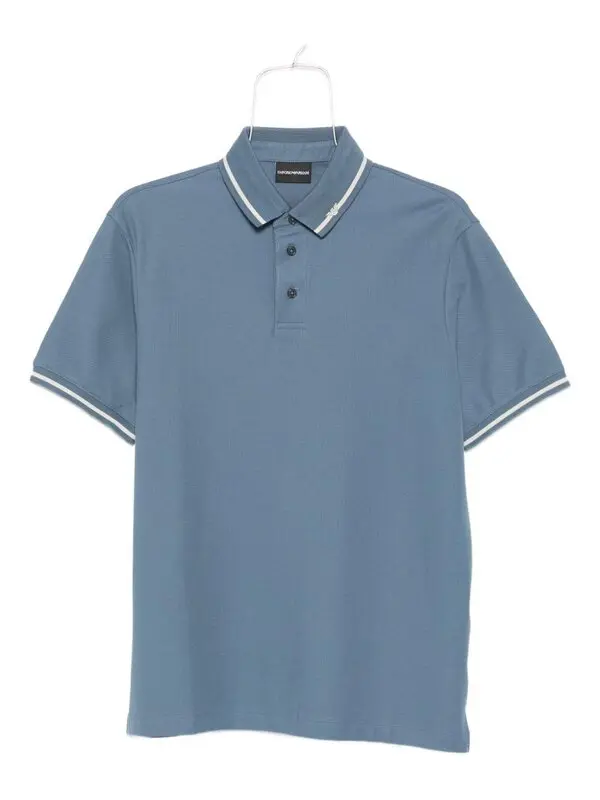 Emporio Armani Cotton Polo Shirt - Blue