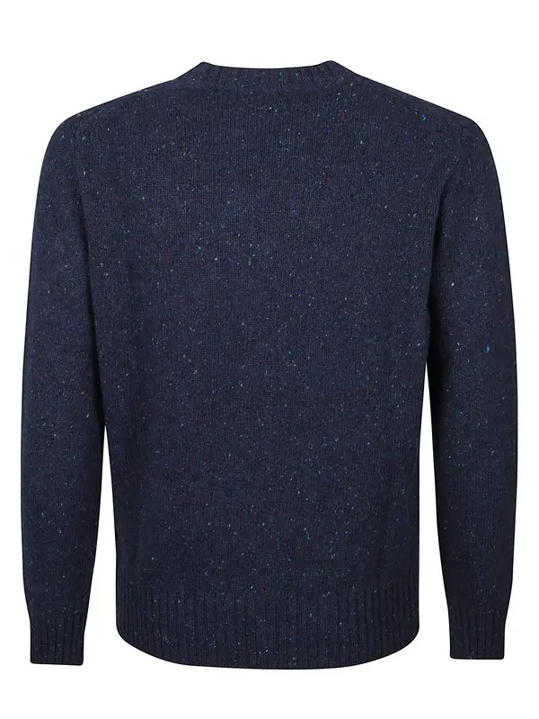 KANGRA Round Neck Fine Wool Sweater - Blue