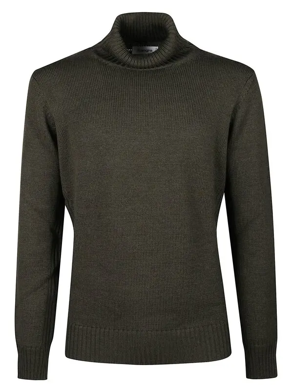 KANGRA Turtleneck Fine Knit Pullover - Green