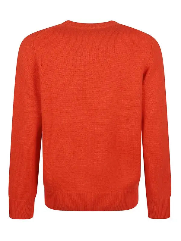 Soft Goat Round Neck Sweater - Orange