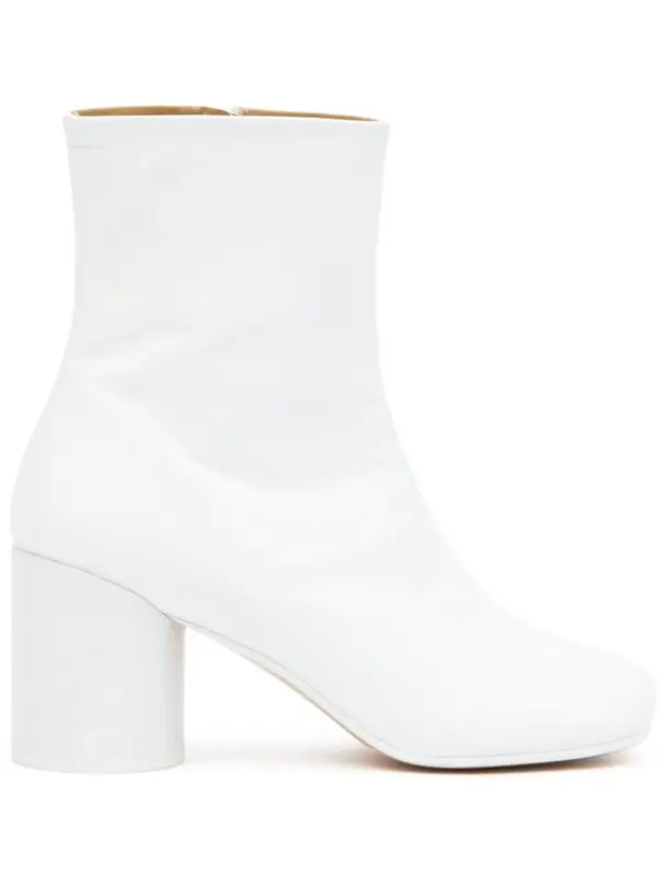 MAISON MARGIELA Leather Ankle Boots - White