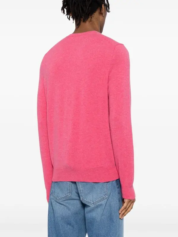 Comme Des Garçons Wool Cardigan With Heart - Pink