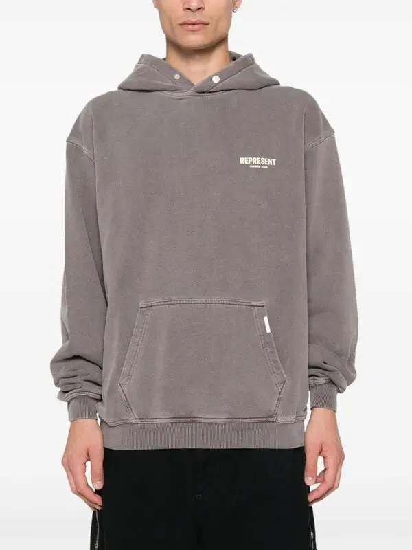 REPRESENT Hoodie With Logo - Brown