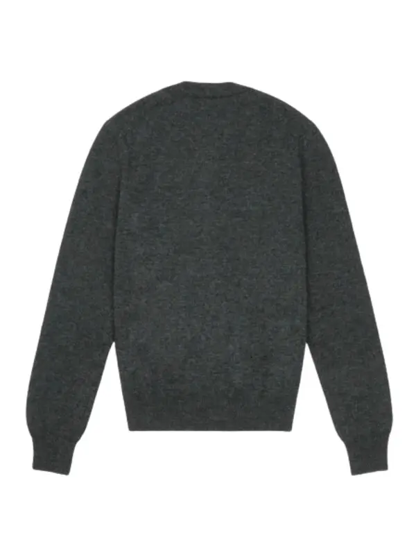 Comme Des Garçons Wool Cardigan With Heart - Grey