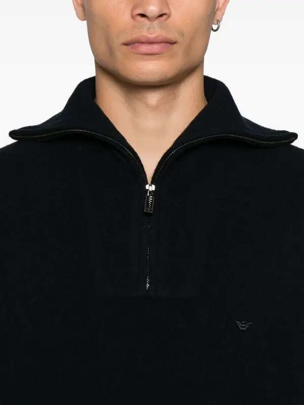 Emporio Armani Wool Turtle-neck Jumper - Blue