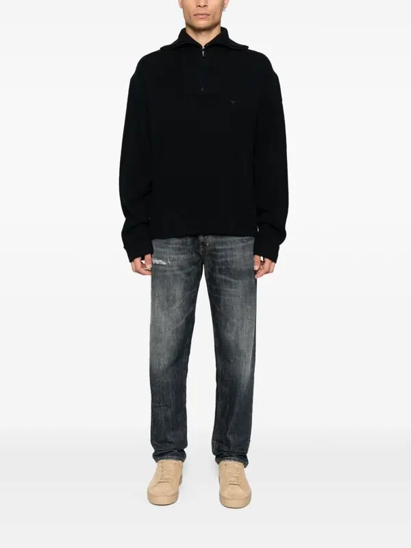 Emporio Armani Wool Turtle-neck Jumper - Blue