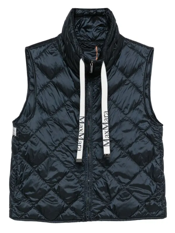 Max Mara Quilted Down Vest - Blue