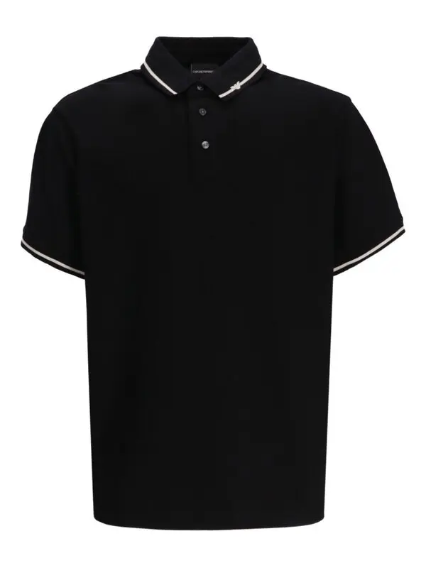 Emporio Armani Cotton Polo Shirt - Black