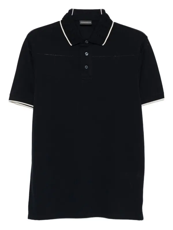 Emporio Armani Logo Cotton Polo Shirt - Blue