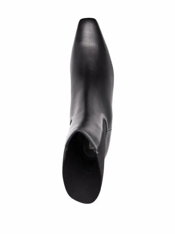 TOTEME Leather Mid-heel Boots - Black
