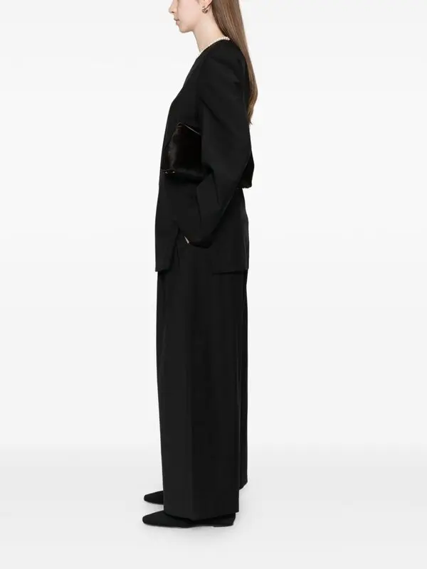 TOTEME Wool Drawstring Trousers - Black