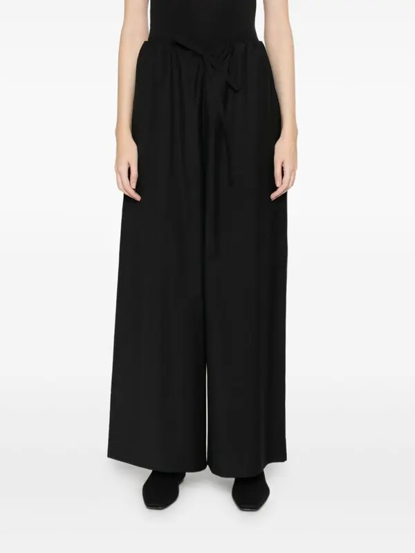 TOTEME Wool Drawstring Trousers - Black