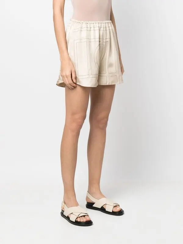 TOTEME Silk Pajama Shorts - White