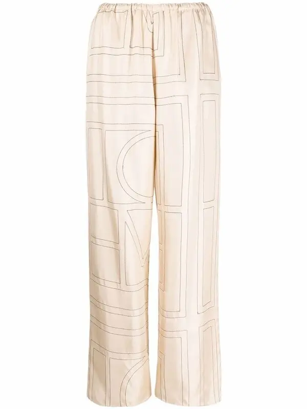 TOTEME Silk Pajama Trousers - White