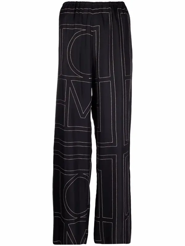 TOTEME Silk Pajama Trousers - Black
