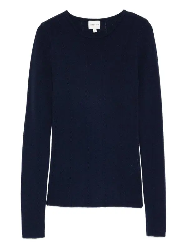 HERSKIND Wool Crewneck Sweater - Blue